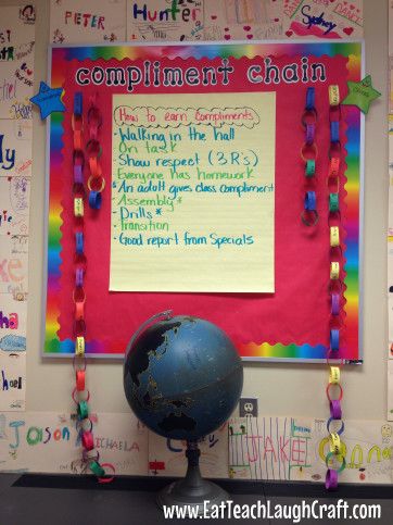 Classroom Management Compliment Chain - Eat Teach Laugh Craft